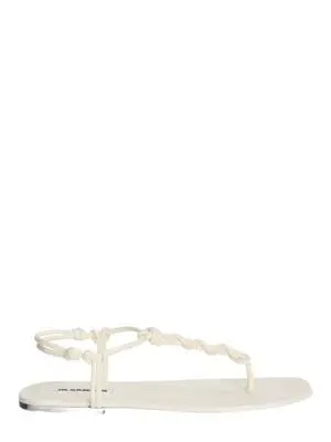 JIL SANDER Braided Strap Flat Sandals - White