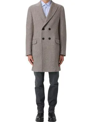 Zegna Double-breasted Long-sleeved Coat - Gray