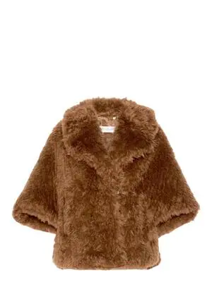 Max Mara Double-breasted Faux Fur Jacket - Brown