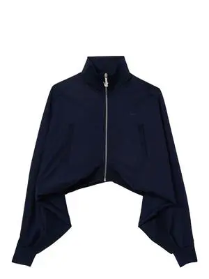 Lacoste Stand Collar Zip Up Cropped Jacket - Black