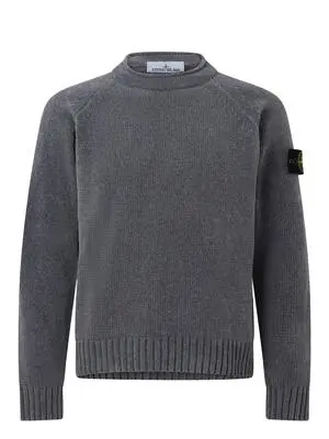 Stone Island Stone Island Crewneck Sweater With Raglan Sleeves And Iconic Sleeve Badge Black