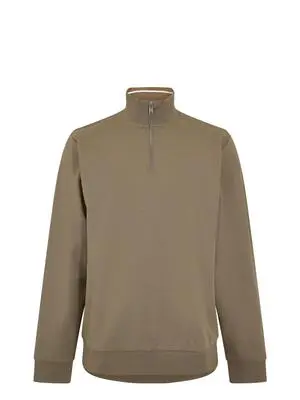 Hugo Boss Hugo Boss Half-Zip Stand Collar Long Sleeve Top Gray