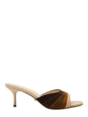 MACHMACH Colorblocked Heeled Mules - Brown