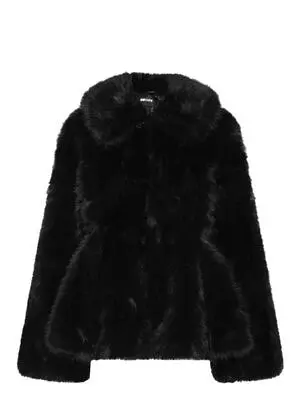 ROTATE BY BIRGER CHRISTENSEN Faux-fur Flared Jacket - Black