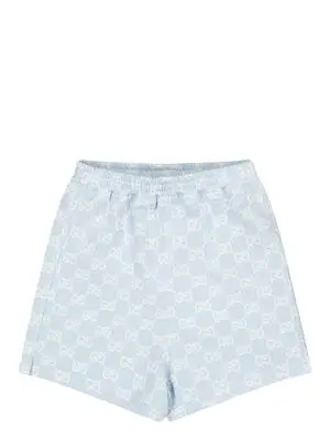 Gucci Gg Monogram Print Shorts - Blue
