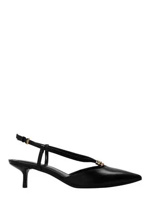 Michael Kors Slingback High Heels With Gold Tone Detail - Black