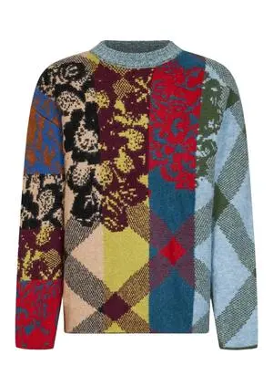 Dries Van Noten Dries Van Noten Patchwork Jacquard Long-Sleeved Sweater Multi-color