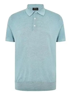 Brioni Fitted Classic Shortsleeve Polo - Blue