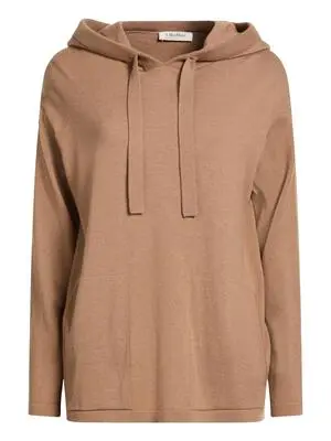 Max Mara MAX MARA Wool Knit Hooded Jacket Camel