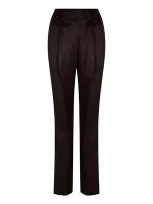 TOM FORD Pleated Silk Trousers - Black