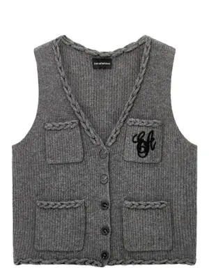 Emporio Armani Yak Wool Blend Vest - Grey