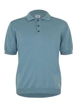 C.P. COMPANY Short Sleeve Polo Shirt - Blue