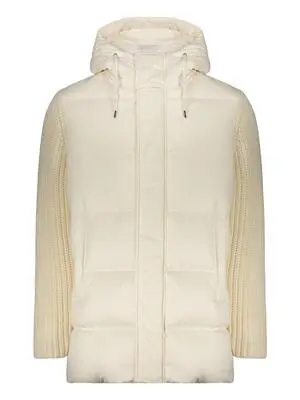 Herno Knitted Hooded Coat - White