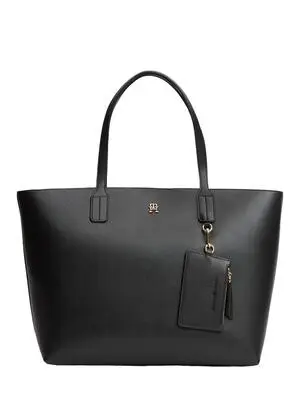 Tommy Hilfiger Tote Bag With Gold Tone Hardware - Black