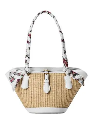 Dolce & Gabbana Raffia Tote Bag With Scarf Detail - Multicolor