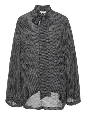 Balenciaga Balenciaga Graphic Print Bow Shirt Black
