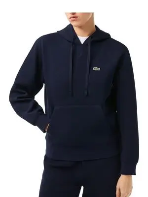 Lacoste Pullover Hoodie With Embroidered Logo Blue