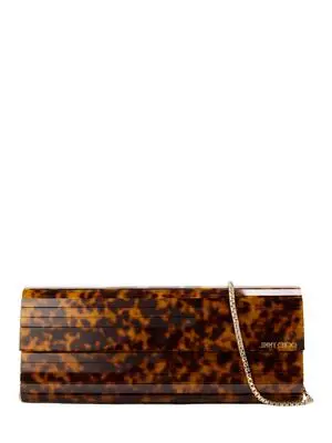 JIMMY CHOO Tortoiseshell Hardcase Clutch - Brown