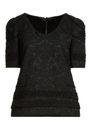 Dolce & Gabbana Jacquard Short-sleeve Top - Black