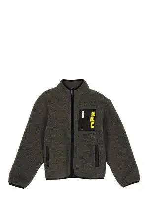 Off-White Stand Collar Fleece Jacket - Black
