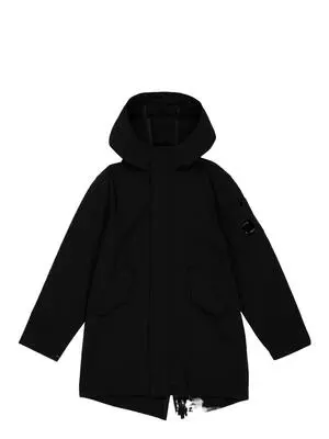 C.P. COMPANY Hooded Midlength Coat - Black