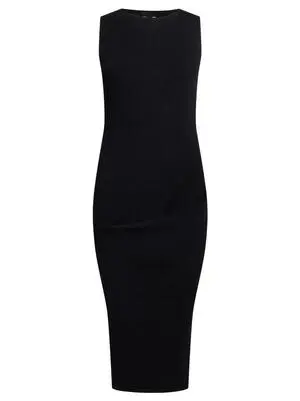 Rick Owens Sleeveless Ribbed Knit Midi Dress - Black