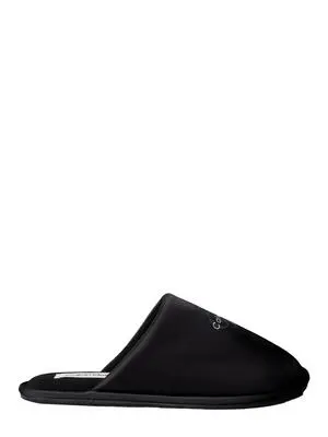 Calvin Klein Closed-toe Slippers With Logo Detail - Black