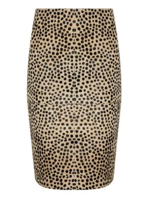 RÓHE Animal Print Pencil Skirt - Brown