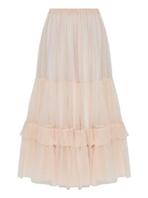 Chloé Midi Tiered Tulle Skirt - Pink