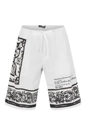 Dolce & Gabbana Vintage Floral Print Drawstring Shorts - White