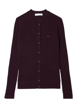 Lacoste Crewneck Knit Cardigan - Black