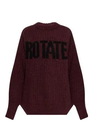 ROTATE BY BIRGER CHRISTENSEN Logo Knit Sweater - Wine Red