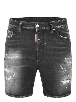Dsquared2 Distressed Denim Shorts - Black