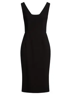Dolce & Gabbana Bodycon Wool Dress With Square Neck - Black