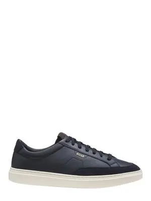 Hugo Boss Low-top Leather Sneakers - Blue