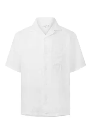 Maison Kitsuné Linen Casual Top - White