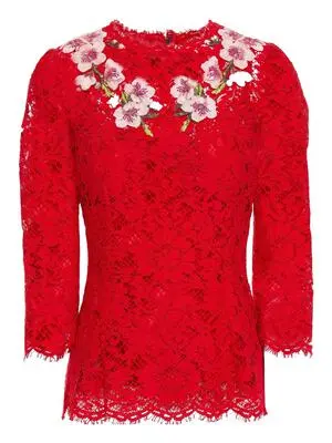 Dolce & Gabbana Lace Top - Red