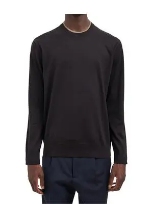 PAOLO PECORA Long Sleeve Knit Top - Black