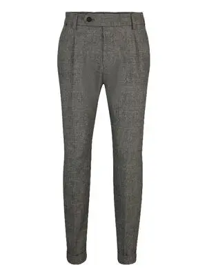 Hugo Boss Plaid Tailored Trousers - Black