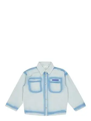 Palm Angels Gradient Lapel Long Sleeve Jacket - Blue