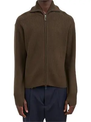 PAOLO PECORA Long-sleeve Zip-up Cardigan - Green