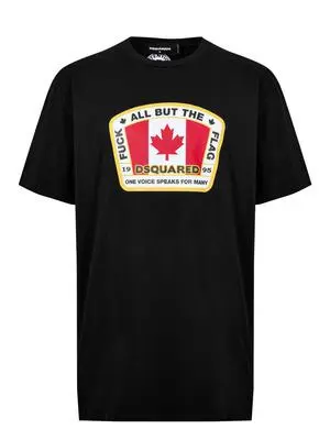 Dsquared2 Crewneck T-shirt With Shield Badge Print - Black