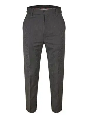 Hugo Boss Fine Plaid Tailored Trousers - Grey