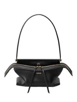 Loewe Small Whisker Bag In Glazed Calfskin - Black