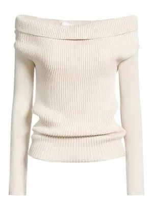 RICK OWENS Rick Owens Ribbed Wool Knit Off-the-Shoulder Sweater