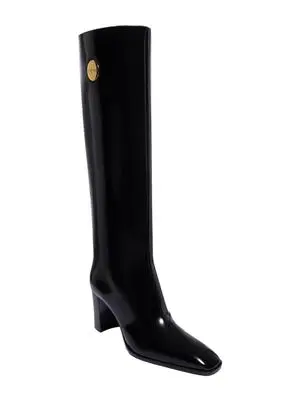 Saint Laurent Square-toe Tall Boots - Black