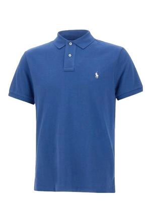 Ralph Lauren Polo Logo-embroidered Straight Hem Polo Shirt - Blue
