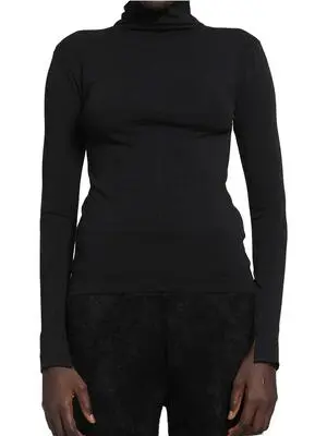 THOM KROM Basic Turtleneck Slim Fit Shirt - Black