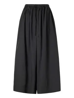 ST. AGNI Organic Cotton-poplin Wide-leg Pants - Black