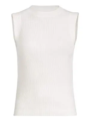 Brunello Cucinelli Ribbed Cotton Tank Top With Monili Embellishment - Beige